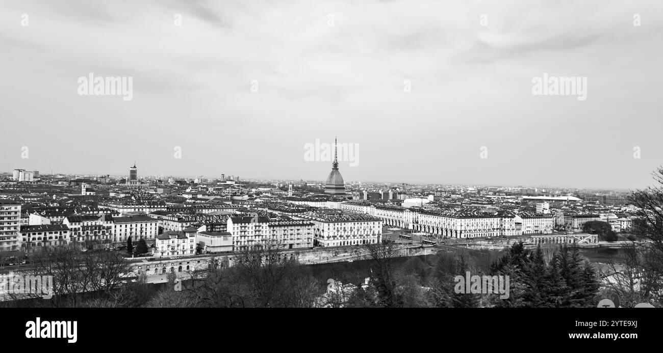 Turin, Italy - March 28, 2022: Aerial view of the Italian city of Turin ...