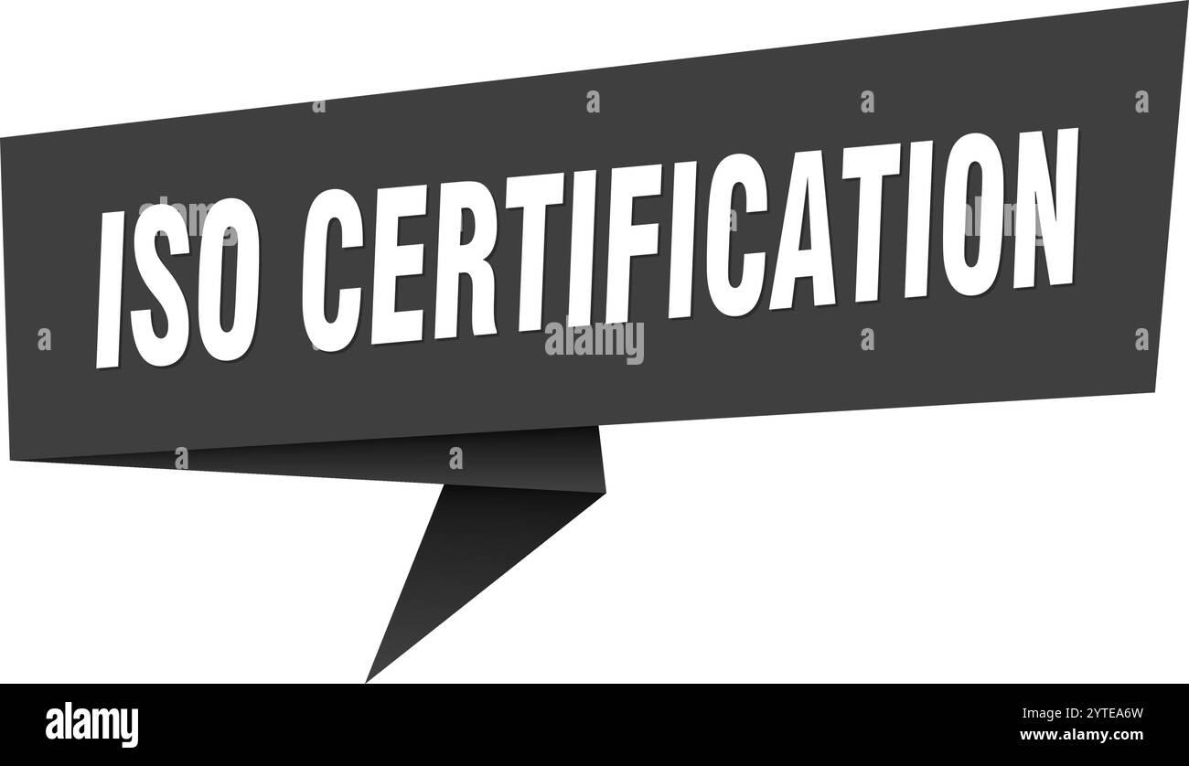 iso certification banner. iso certification speech bubble, label, sticker, ribbon, sign template ...