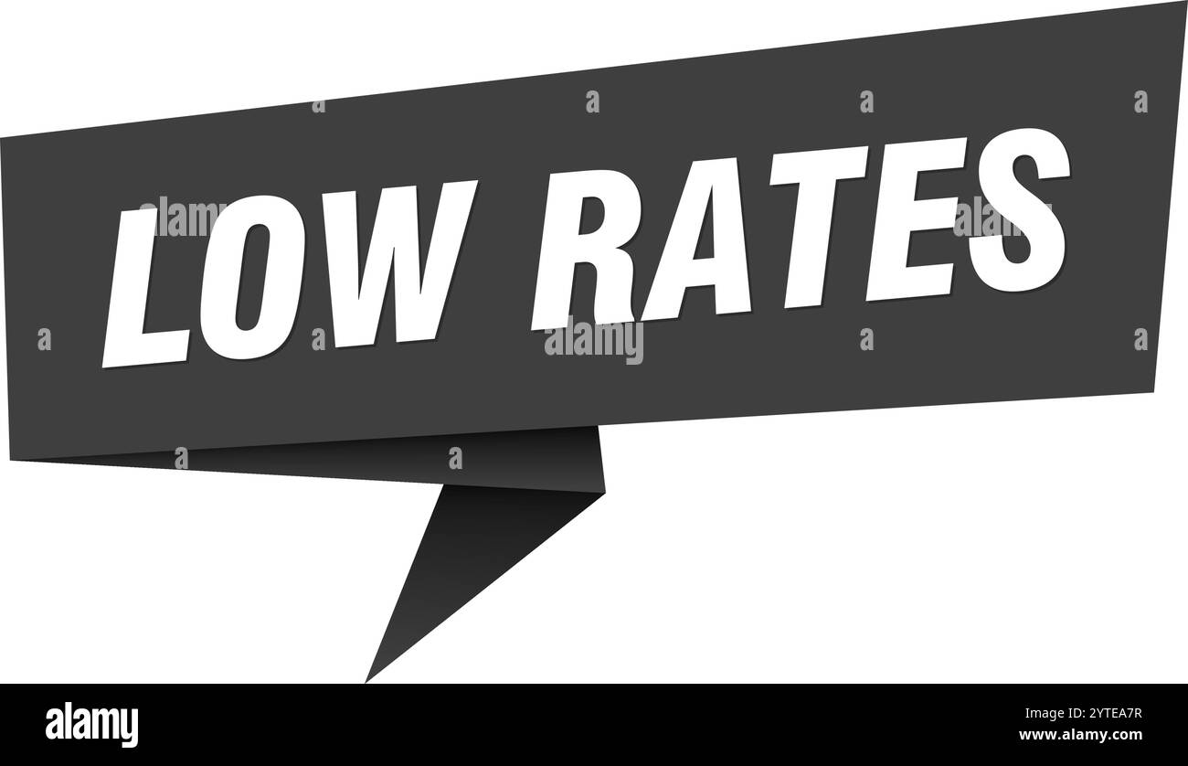 low rates banner. low rates speech bubble, label, sticker, ribbon, sign ...