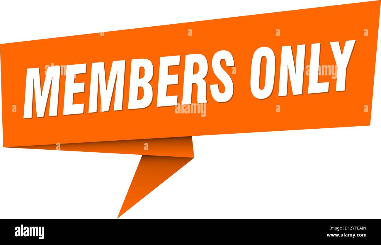members only banner. members only speech bubble, label, sticker, ribbon ...