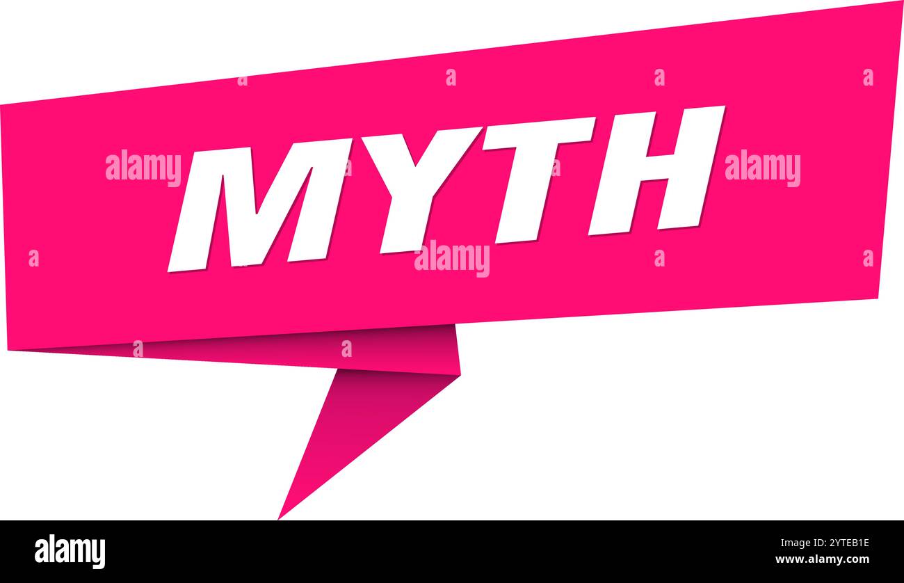 myth banner. myth speech bubble, label, sticker, ribbon, sign template ...