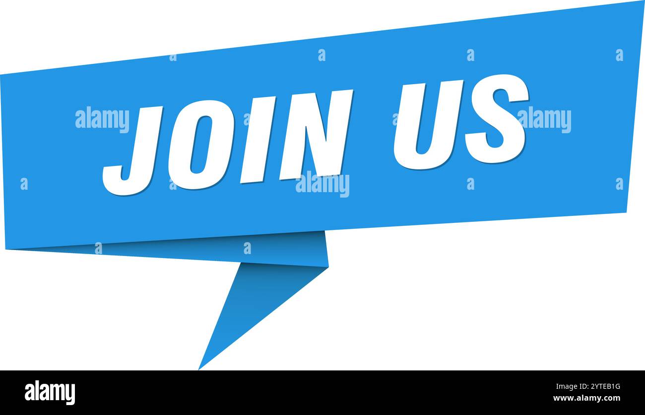 join us banner. join us speech bubble, label, sticker, ribbon, sign ...