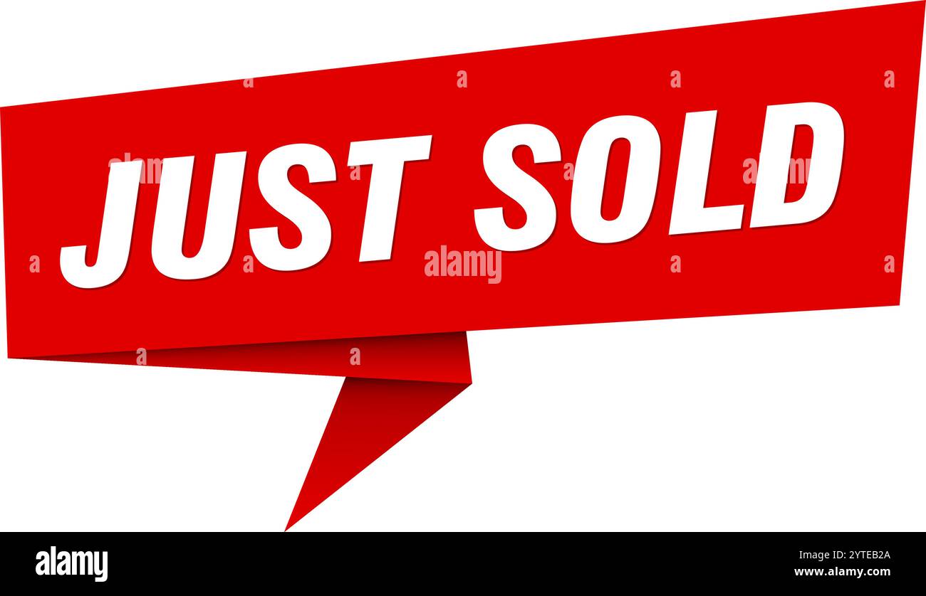just sold banner. just sold speech bubble, label, sticker, ribbon, sign ...