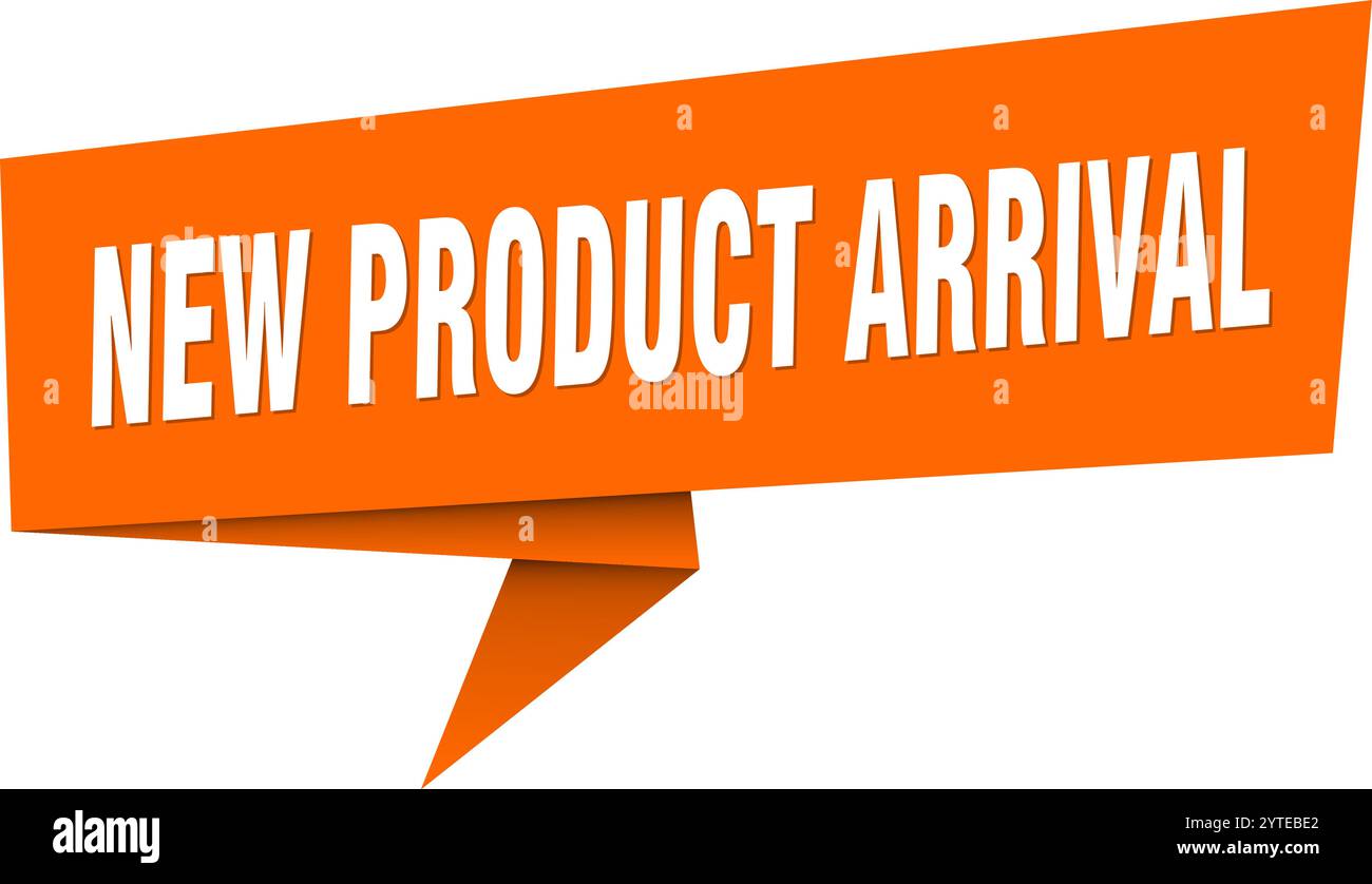 new product arrival banner. new product arrival speech bubble, label ...