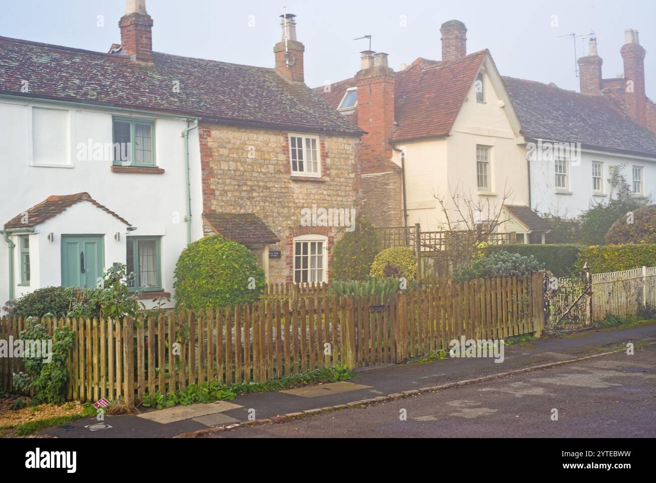 Haddenham on misty day, Buckinghamshire, England Stock Photo - Alamy