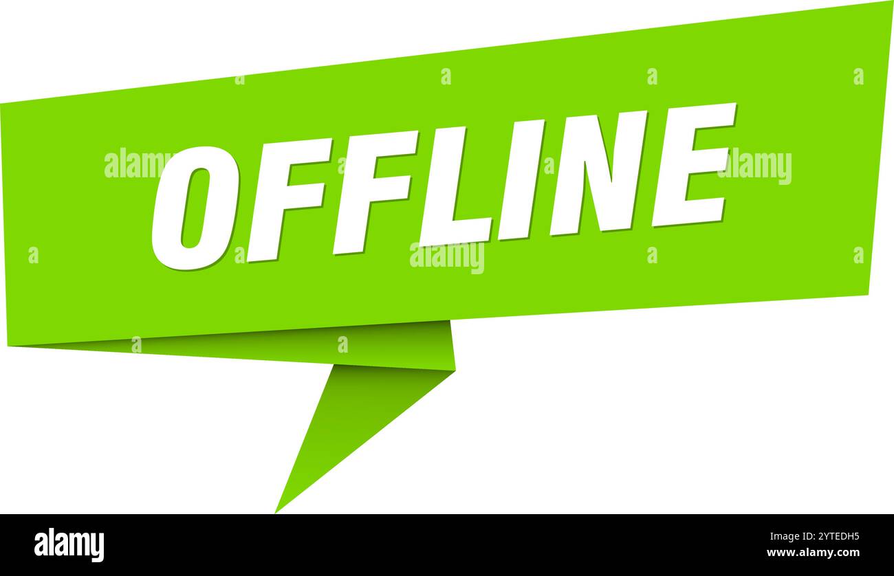 offline banner. offline speech bubble, label, sticker, ribbon, sign ...