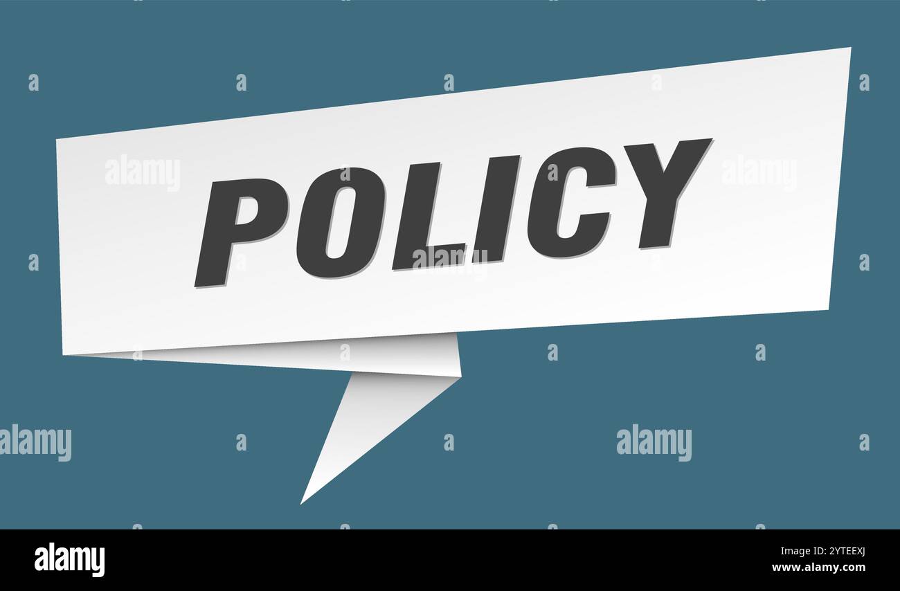 policy banner. policy speech bubble, label, sticker, ribbon, sign ...