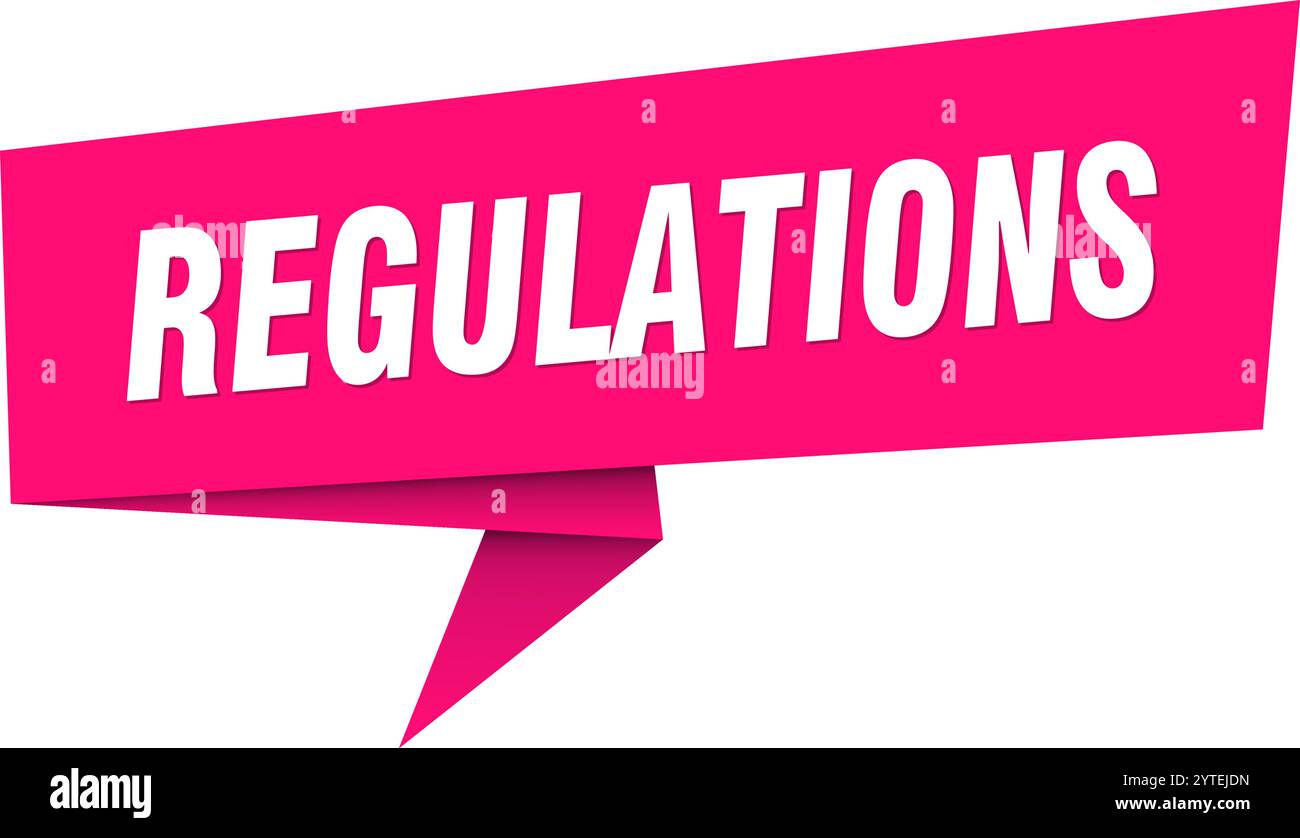 regulations banner. regulations speech bubble, label, sticker, ribbon ...