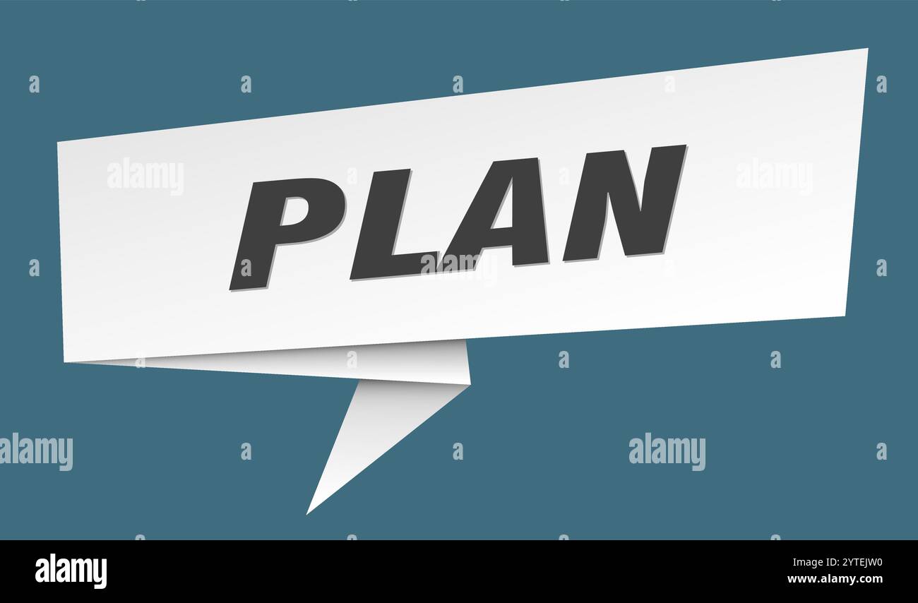 plan banner. plan speech bubble, label, sticker, ribbon, sign template ...
