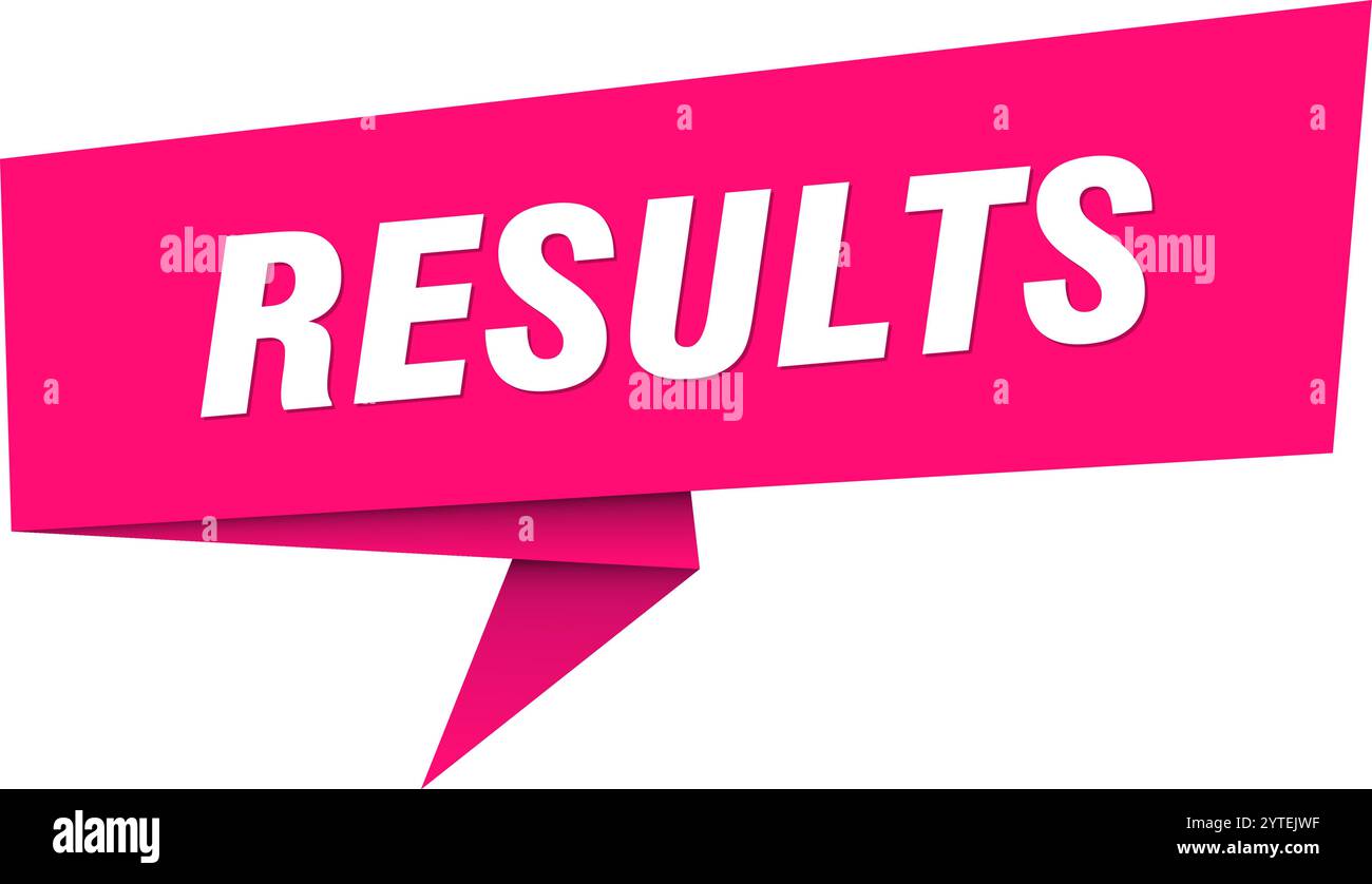 results banner. results speech bubble, label, sticker, ribbon, sign ...