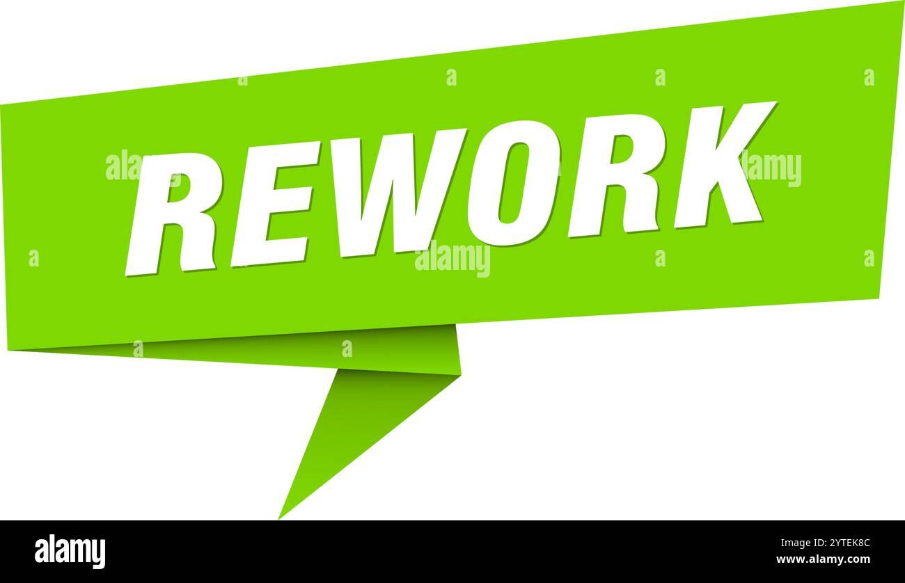 rework banner. rework speech bubble, label, sticker, ribbon, sign ...