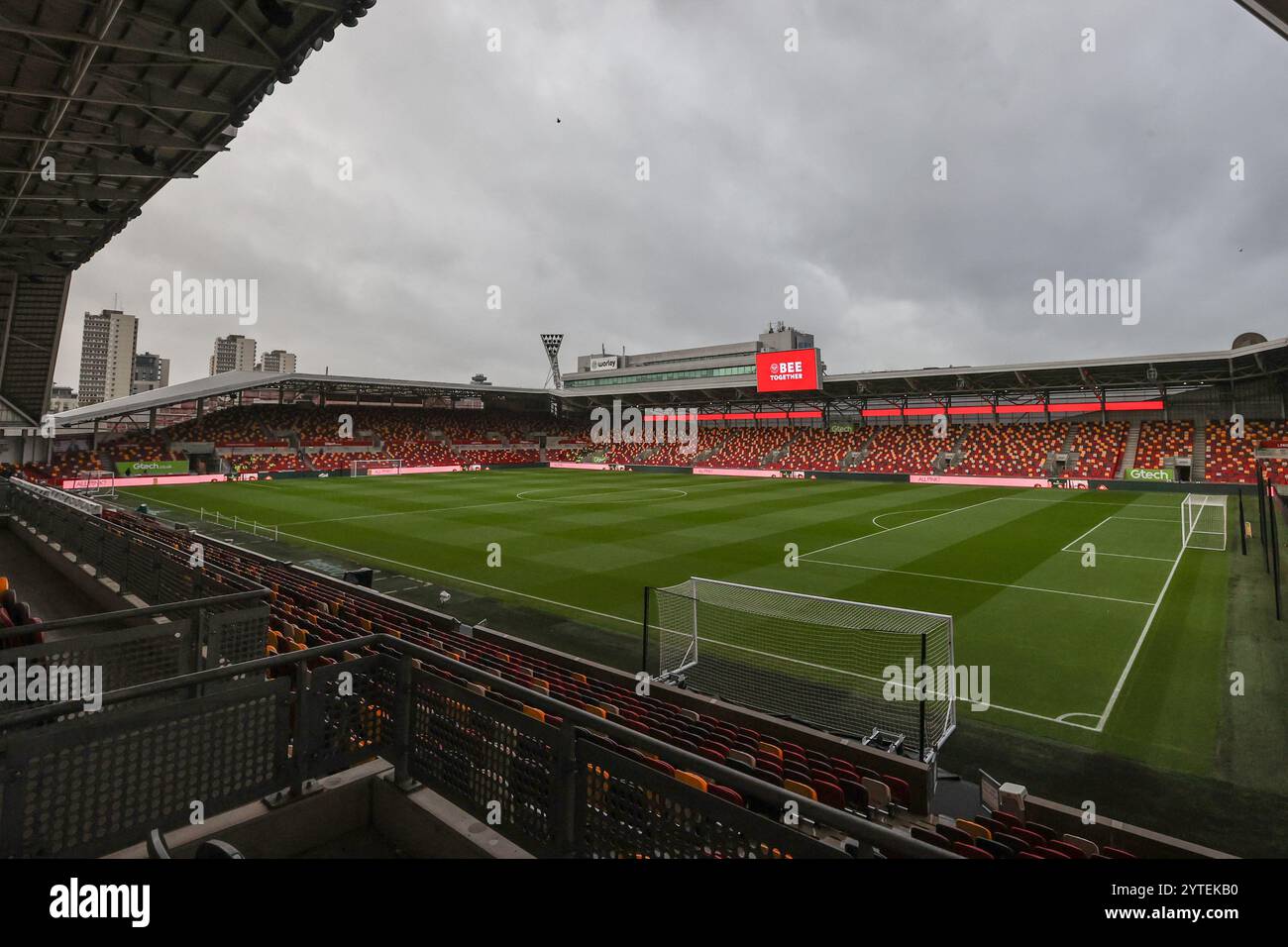 A general view of The Gtech Community Stadium during the Premier League ...