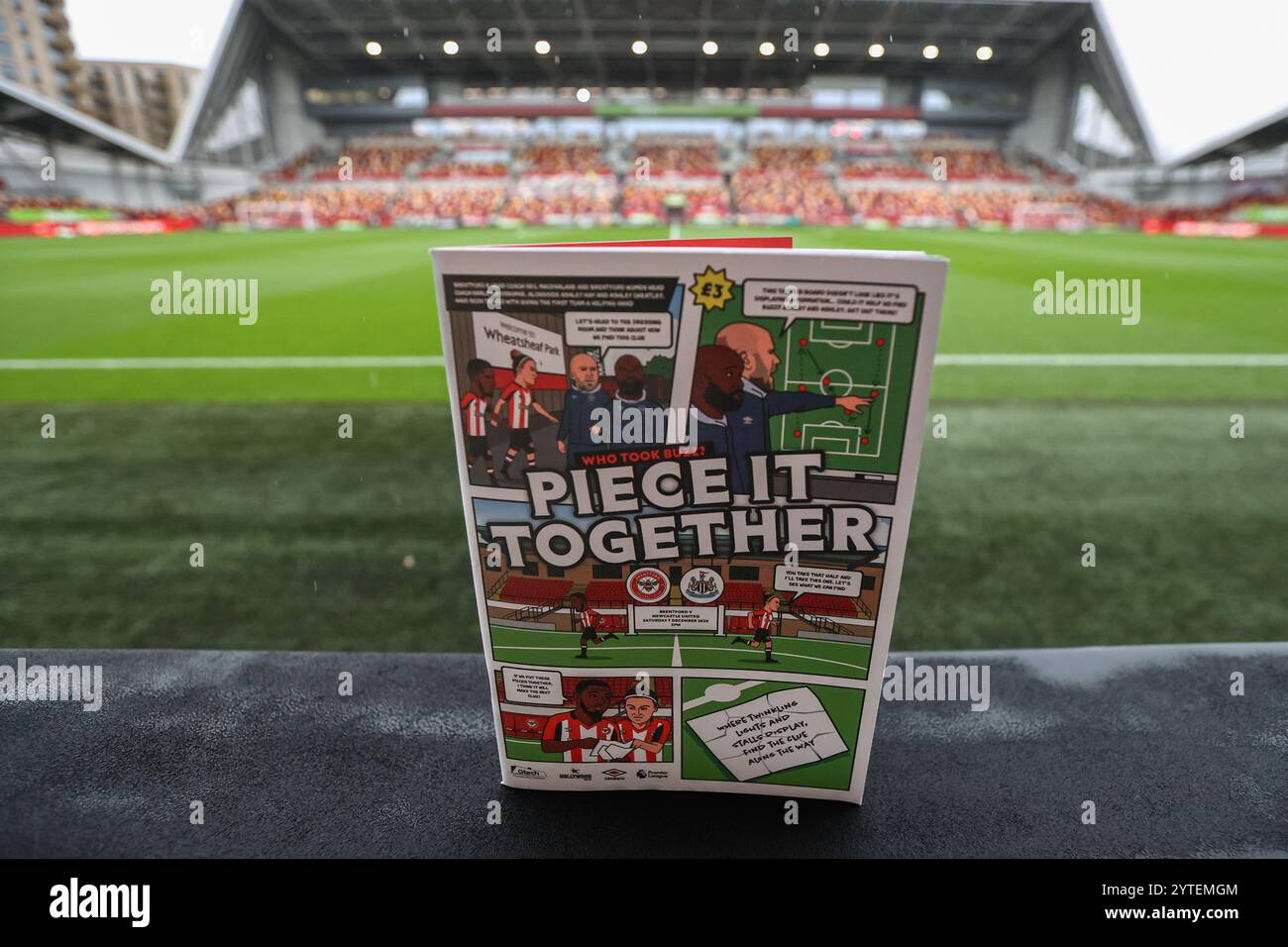 The match day programme during the Premier League match Brentford vs ...