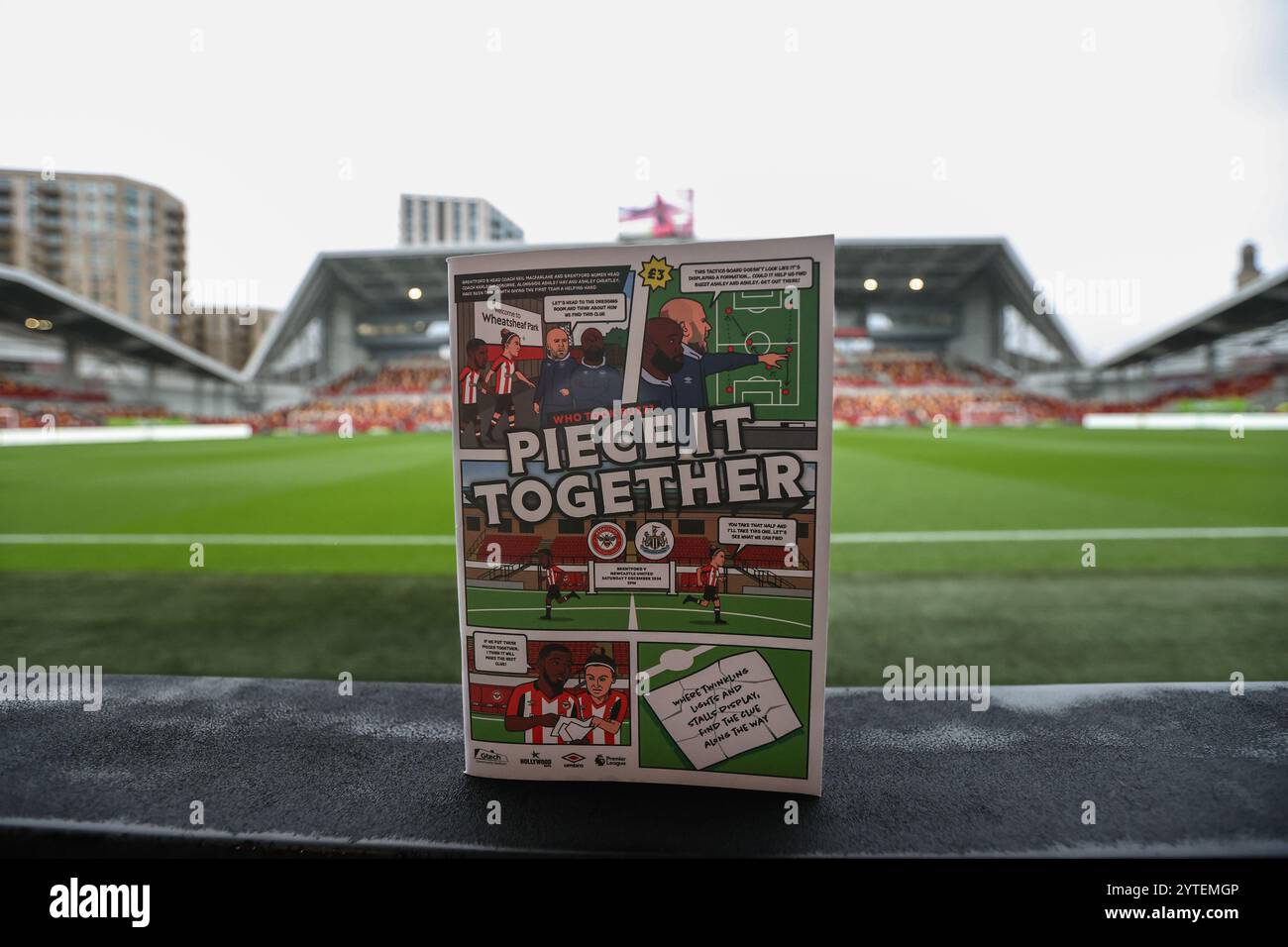 The match day programme during the Premier League match Brentford vs ...