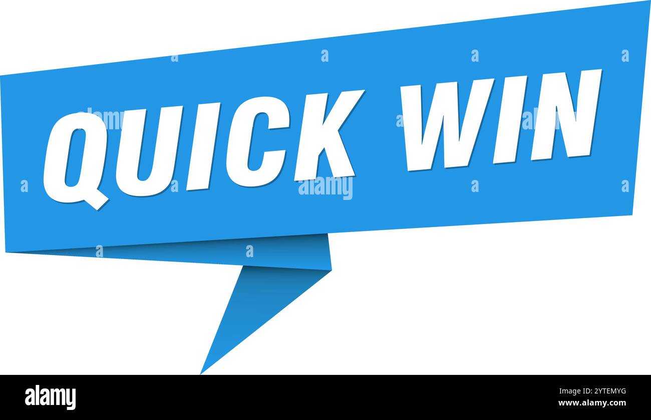 quick win banner. quick win speech bubble, label, sticker, ribbon, sign ...