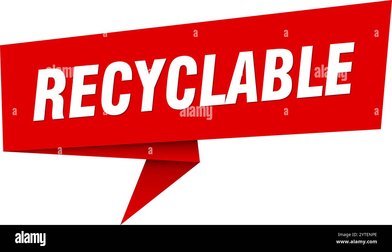 recyclable banner. recyclable speech bubble, label, sticker, ribbon ...