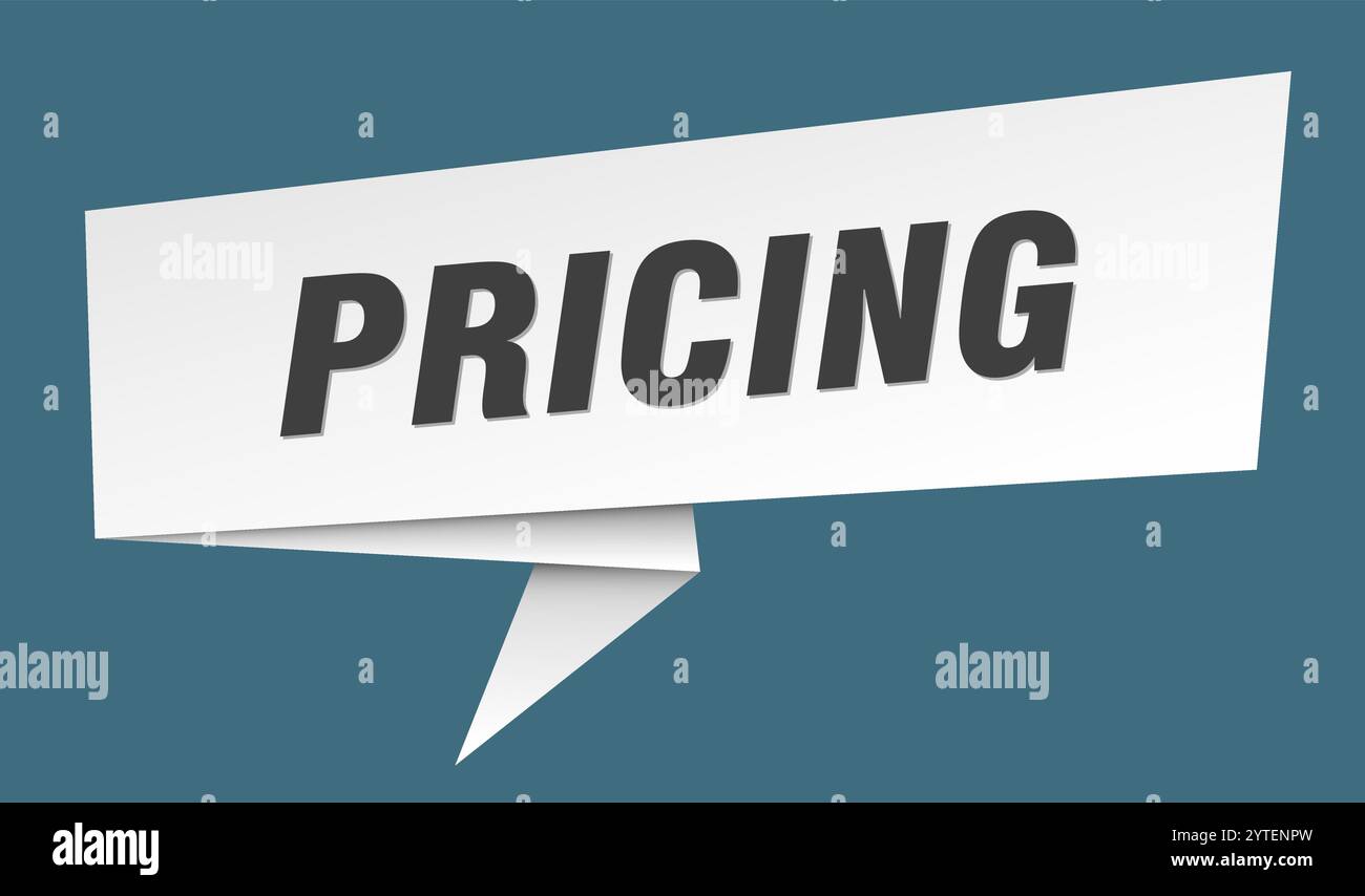 pricing banner. pricing speech bubble, label, sticker, ribbon, sign ...