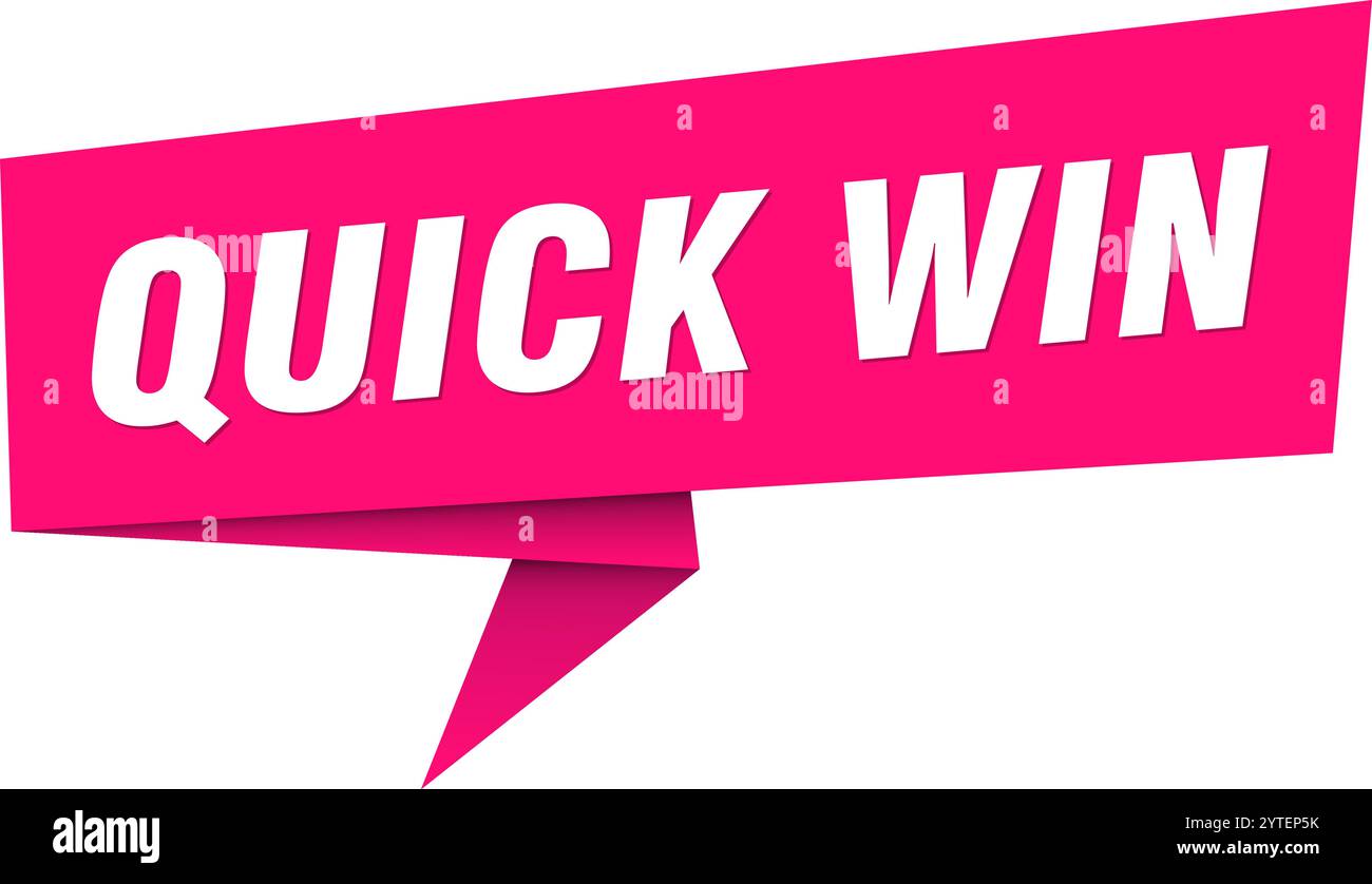 quick win banner. quick win speech bubble, label, sticker, ribbon, sign ...