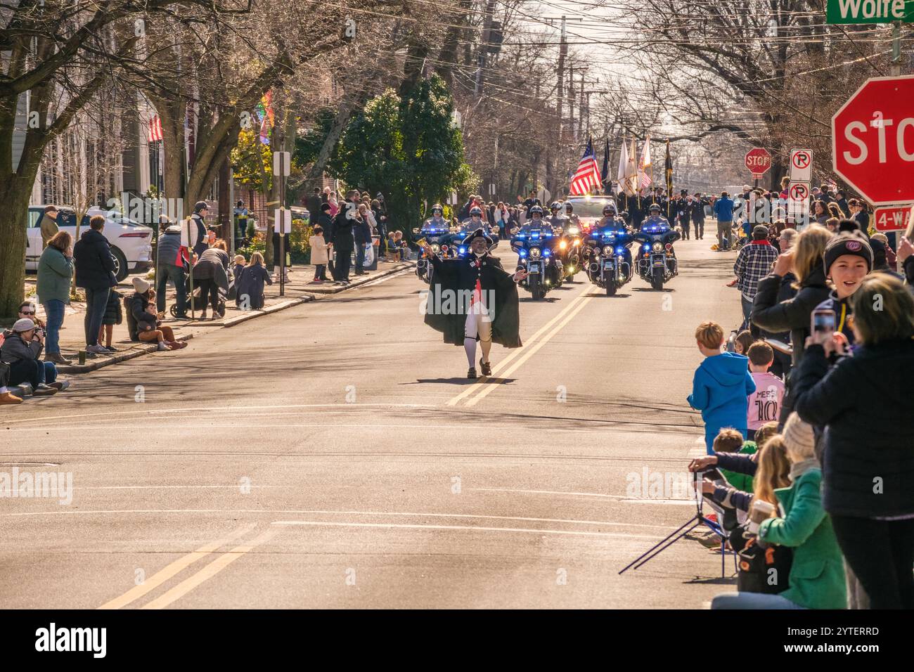 Alexandria, Virginia, USA. Beginning of the Parade Honoring Birthday of ...