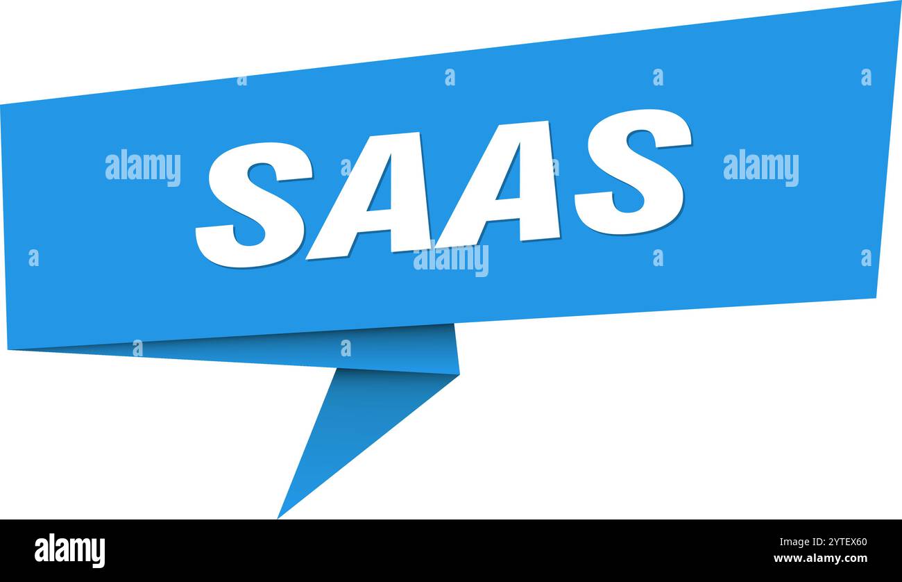 saas banner. saas speech bubble, label, sticker, ribbon, sign template ...