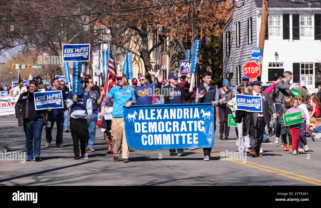Alexandria, Virginia, USA. Democratic Party Members March in Parade ...