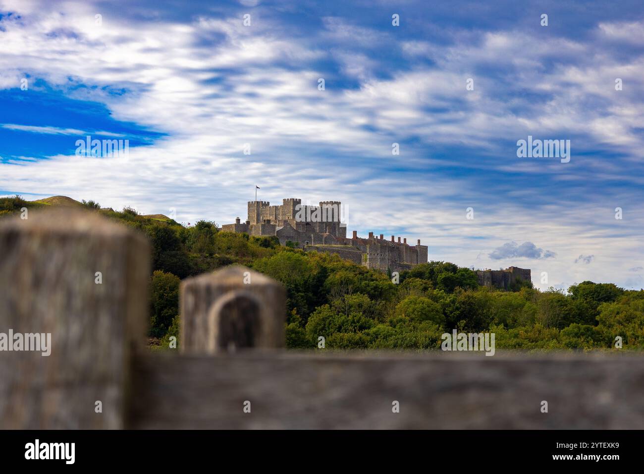 Dover Castle View in Dover, Kent. Taken from the White Cliffs of Dover ...