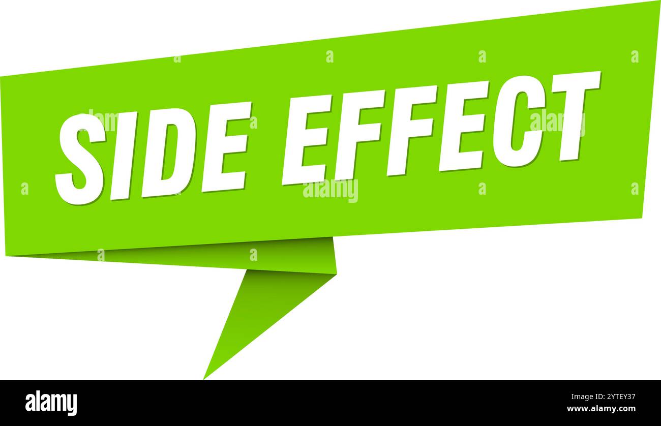 side effect banner. side effect speech bubble, label, sticker, ribbon ...