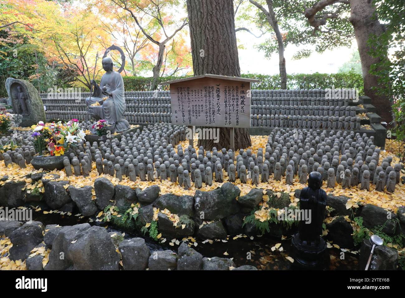 Jizoson dieties (1,000 Jizo) enshrined around the Jizo-do Hall ...