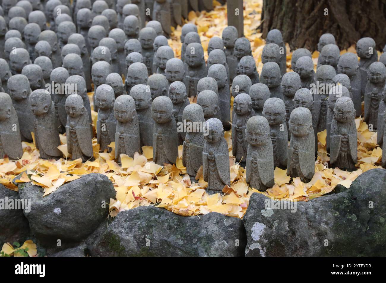 Jizoson dieties (1,000 Jizo) enshrined around the Jizo-do Hall ...