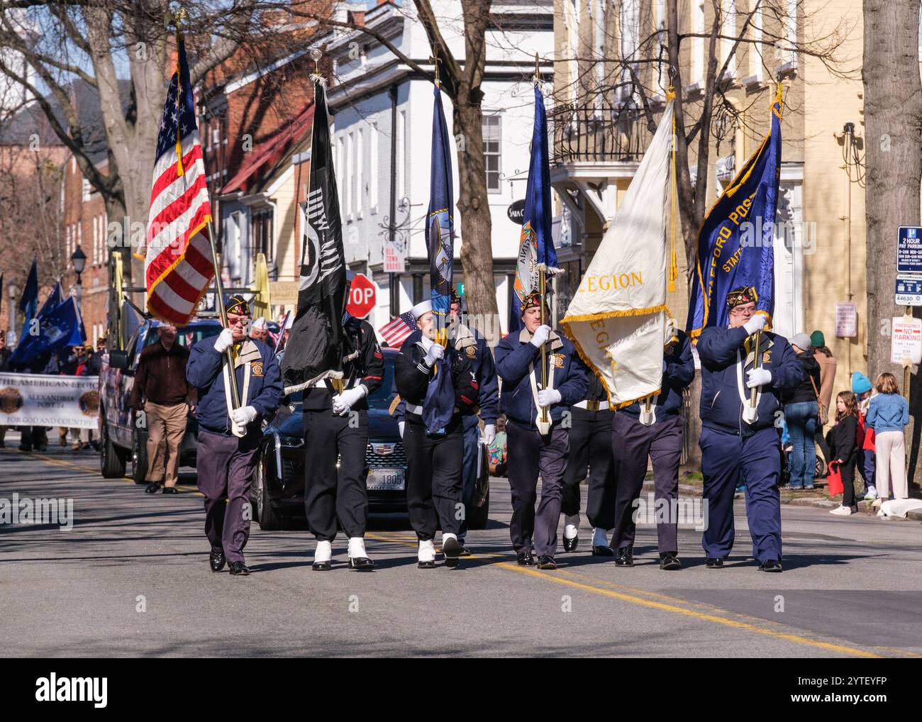Alexandria, Virginia, USA. American Legion Honor Guard Marching in ...