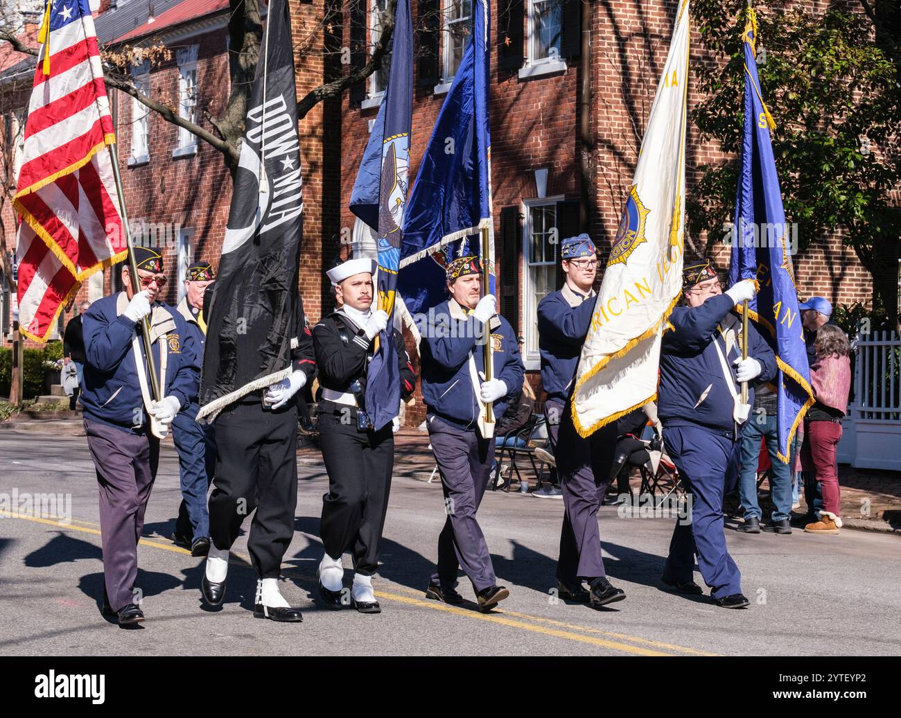 Alexandria, Virginia, USA. American Legion Honor Guard Marching in ...