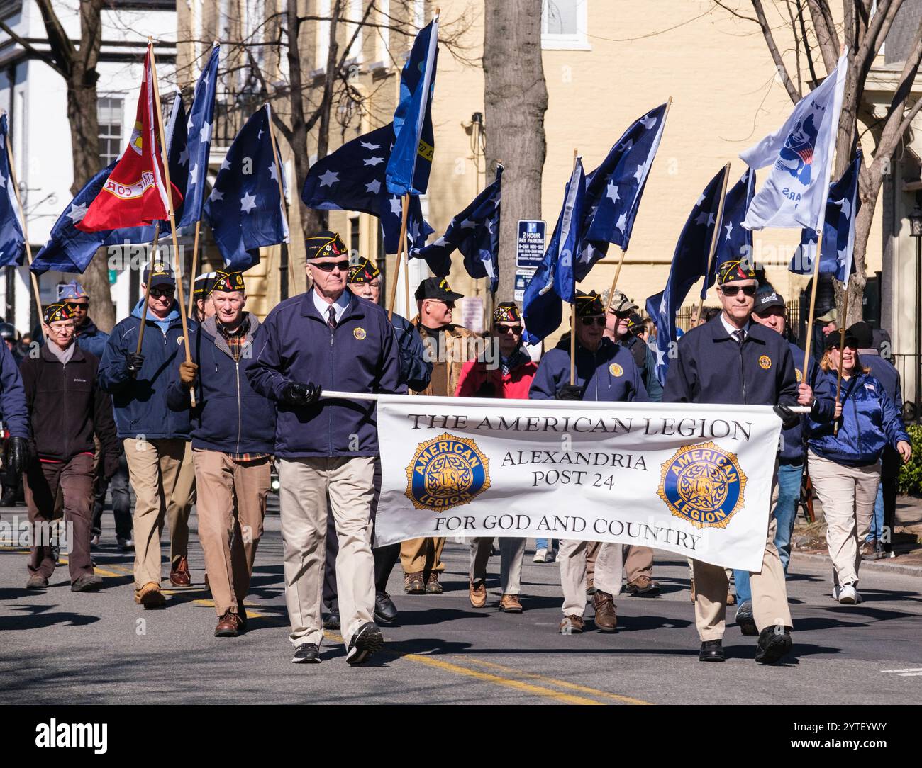 Alexandria, Virginia, USA. American Legion Marching in Parade Honoring ...