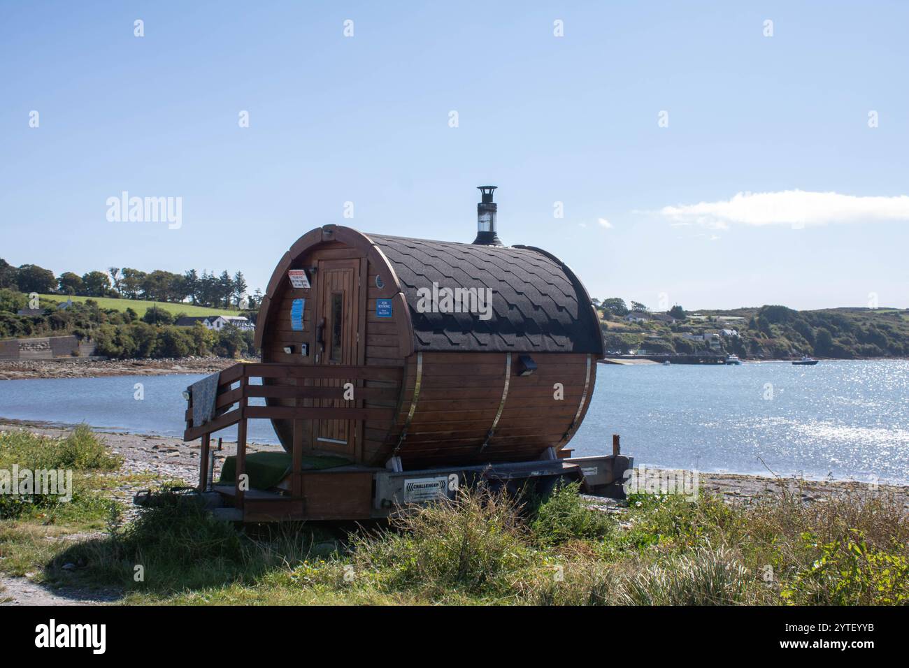 Wood Sauna on the beach at sunrise west Cork Ireland Stock Photo - Alamy