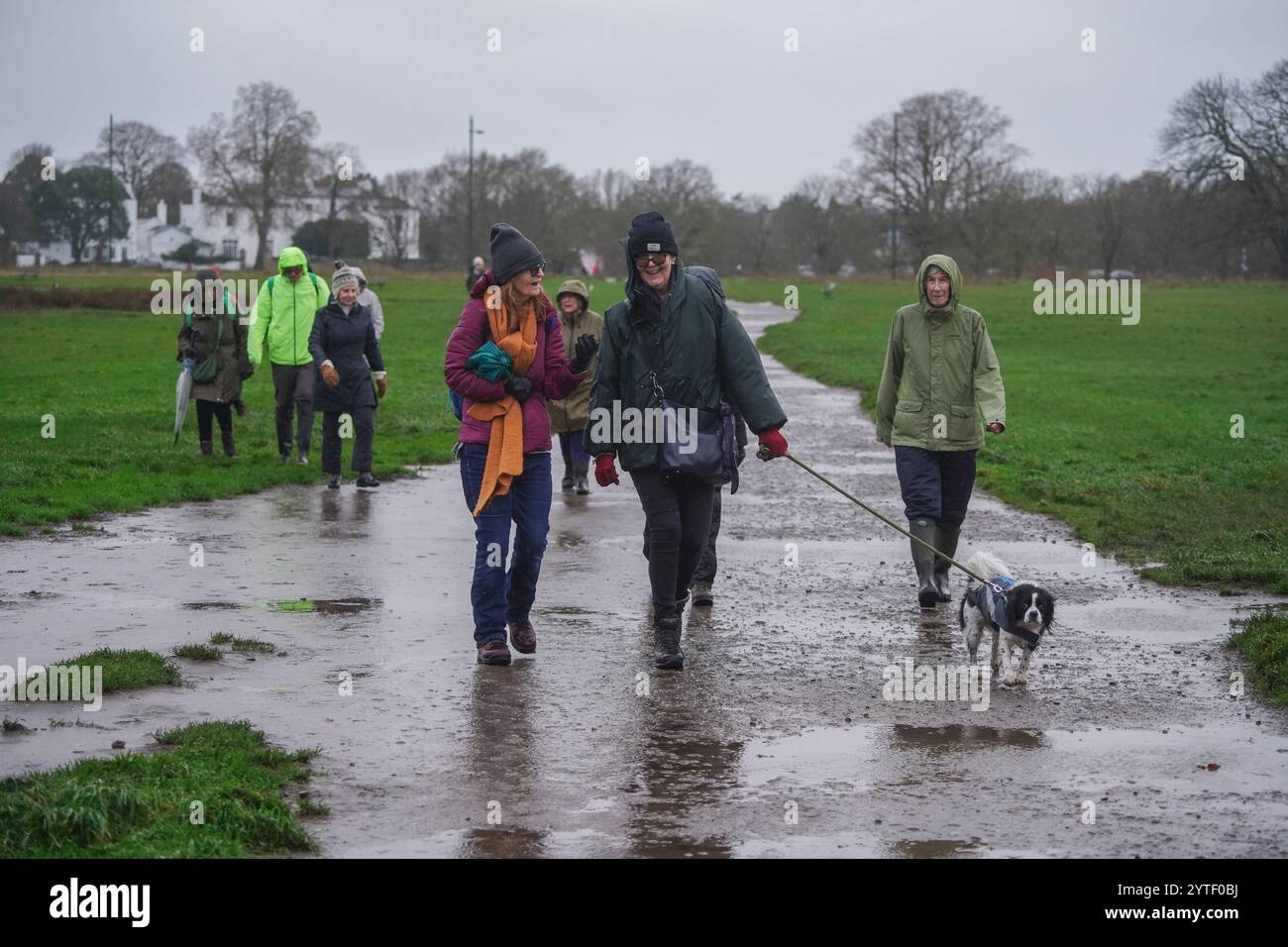 London, UK. 7 December 2024 Walkers brave the blustery conditions on ...