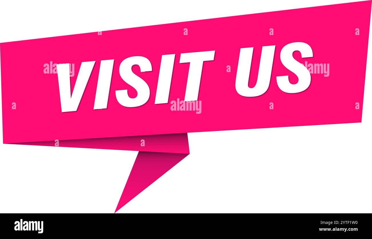 visit us banner. visit us speech bubble, label, sticker, ribbon, sign ...