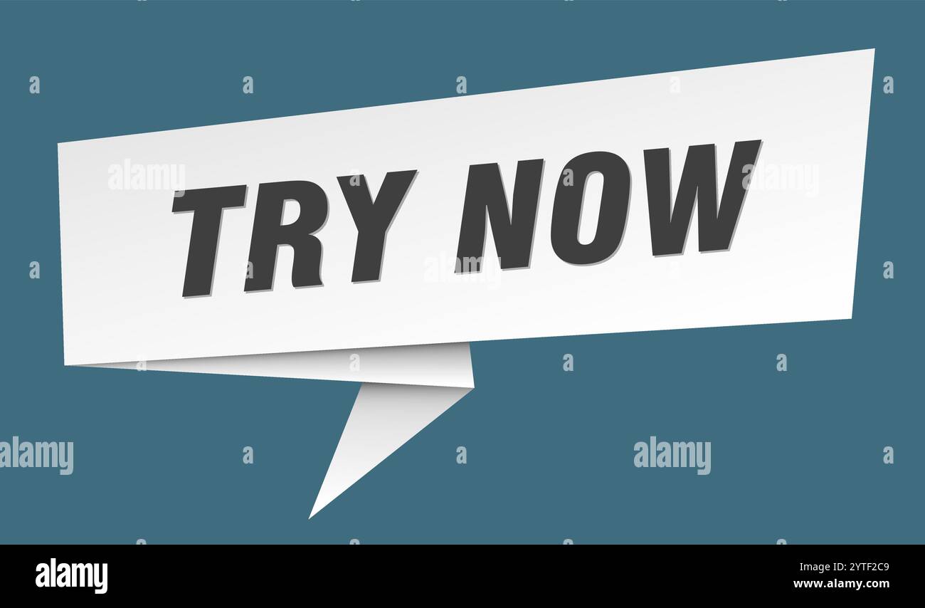 try now banner. try now speech bubble, label, sticker, ribbon, sign ...