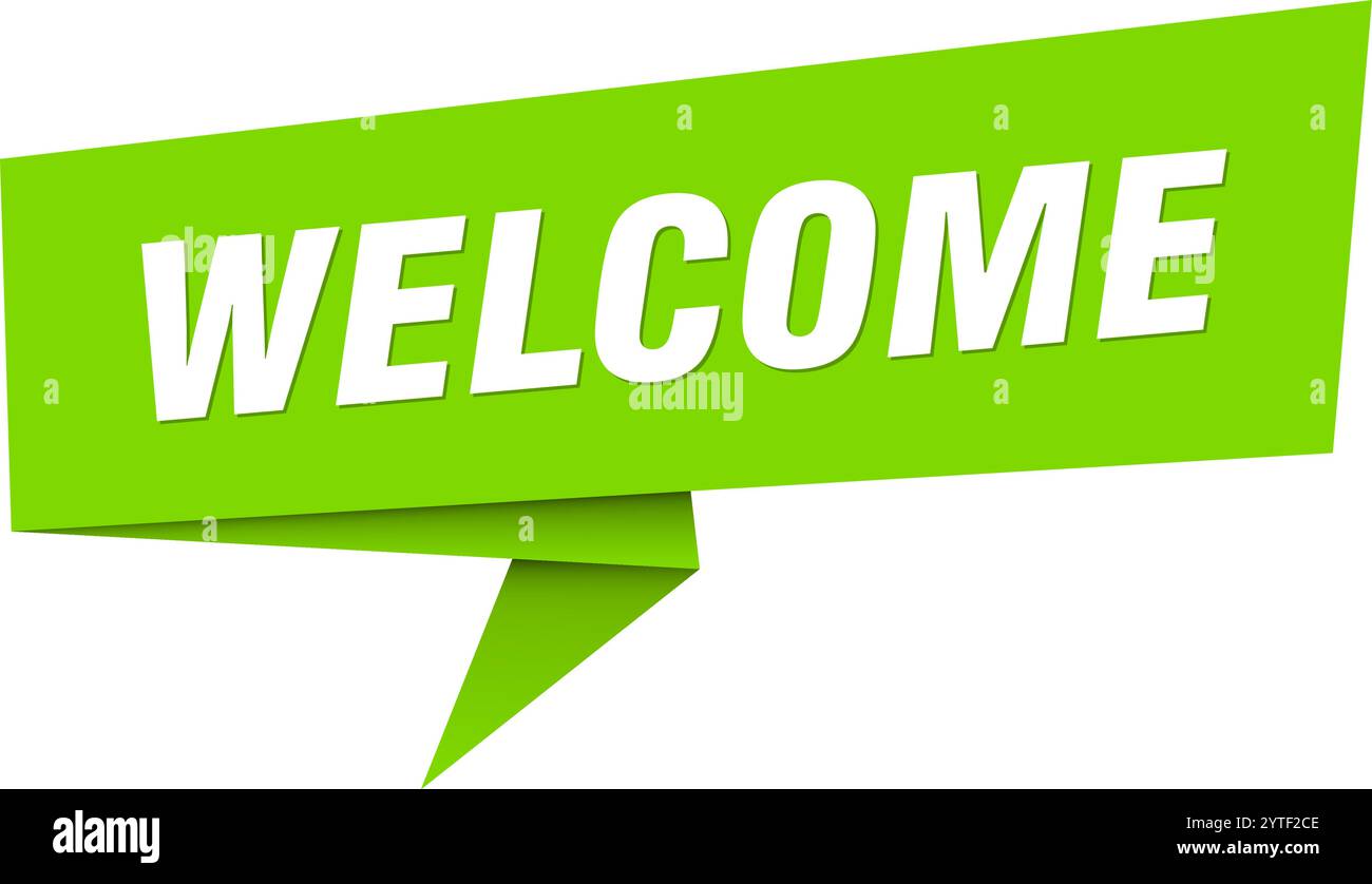 welcome banner. welcome speech bubble, label, sticker, ribbon, sign ...
