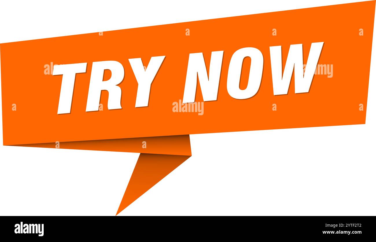 try now banner. try now speech bubble, label, sticker, ribbon, sign ...