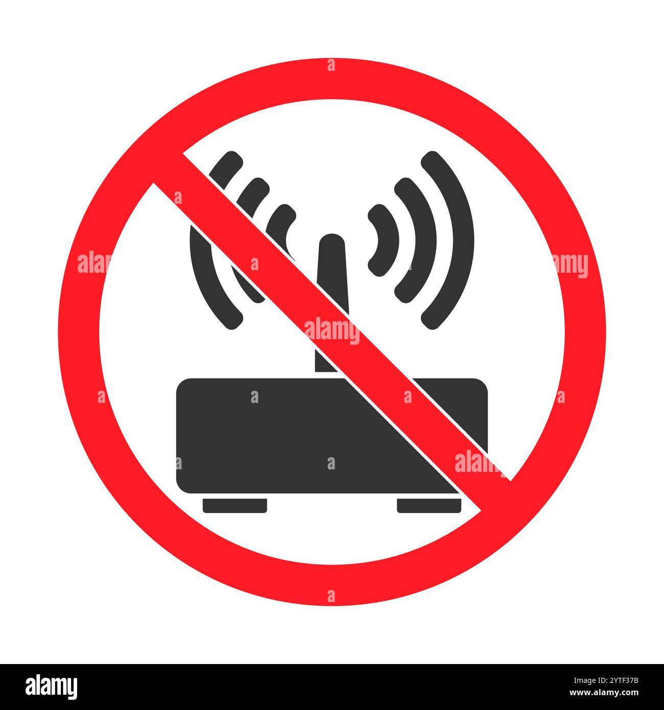 Forbidden router icon. No Wifi router connection signal symbol. Wifi ...