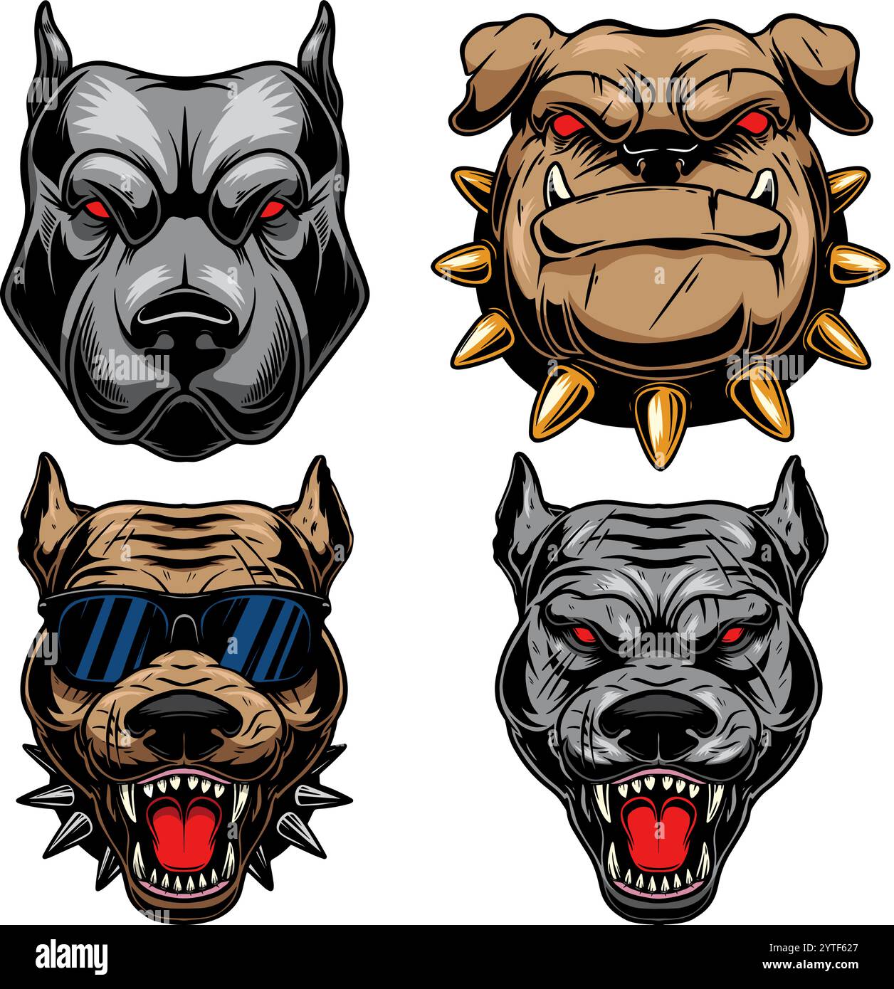 Cabeza De Pitbull Happy Pitbull Puppy Dog Smiling Stock Vector