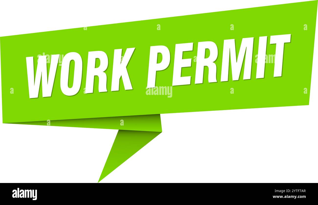 work permit banner. work permit speech bubble, label, sticker, ribbon ...