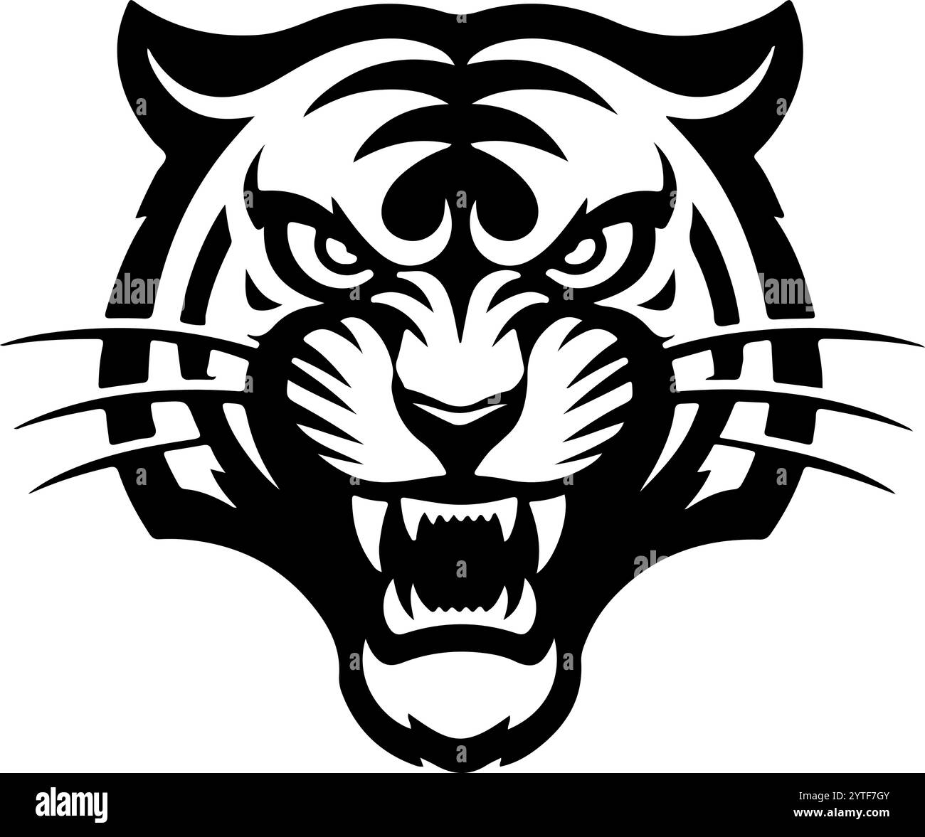 tiger head illustration isolated on white background. Images for logo ...