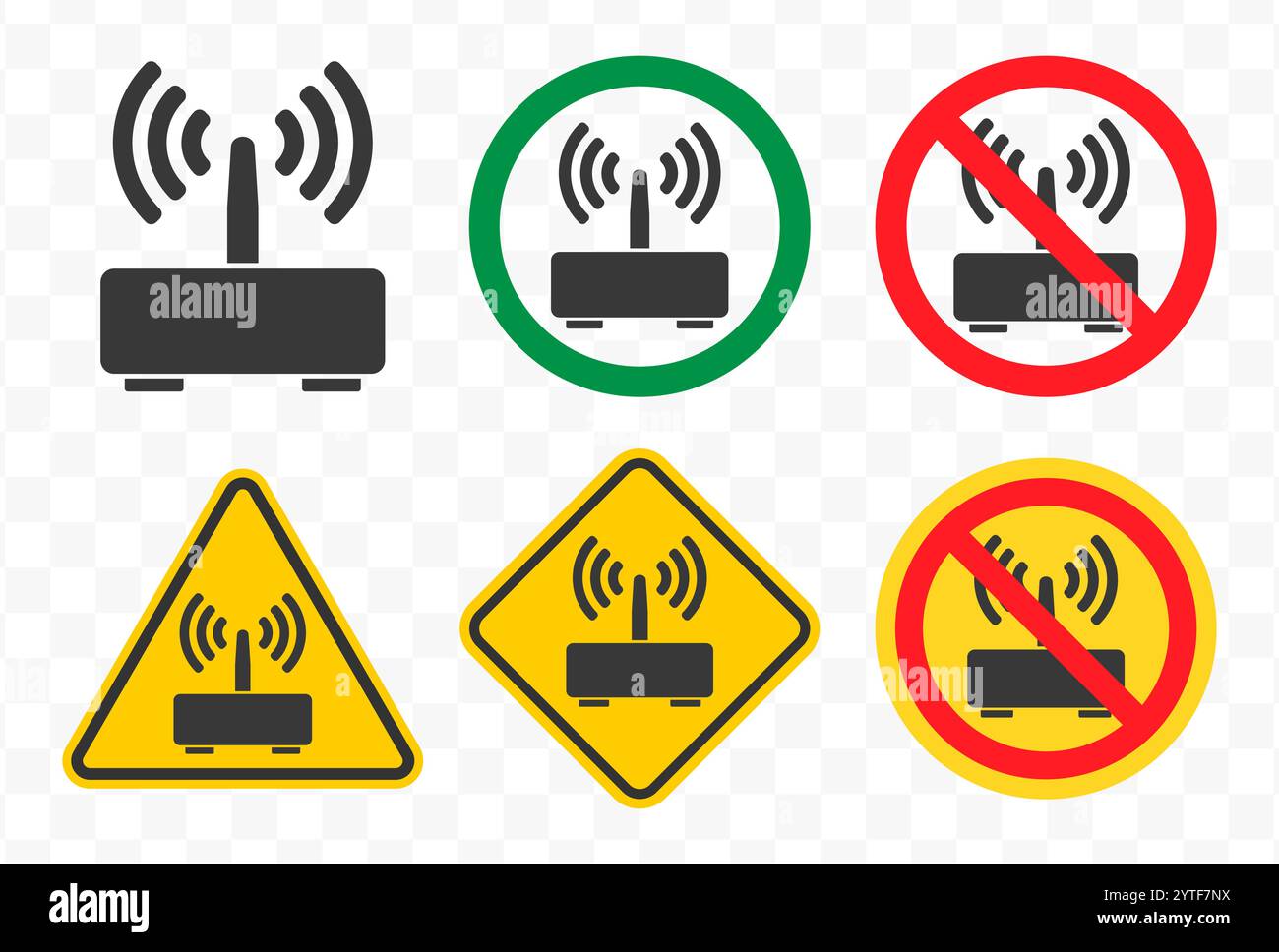 Forbidden router icon. No Wifi router connection signal symbol. Wifi ...