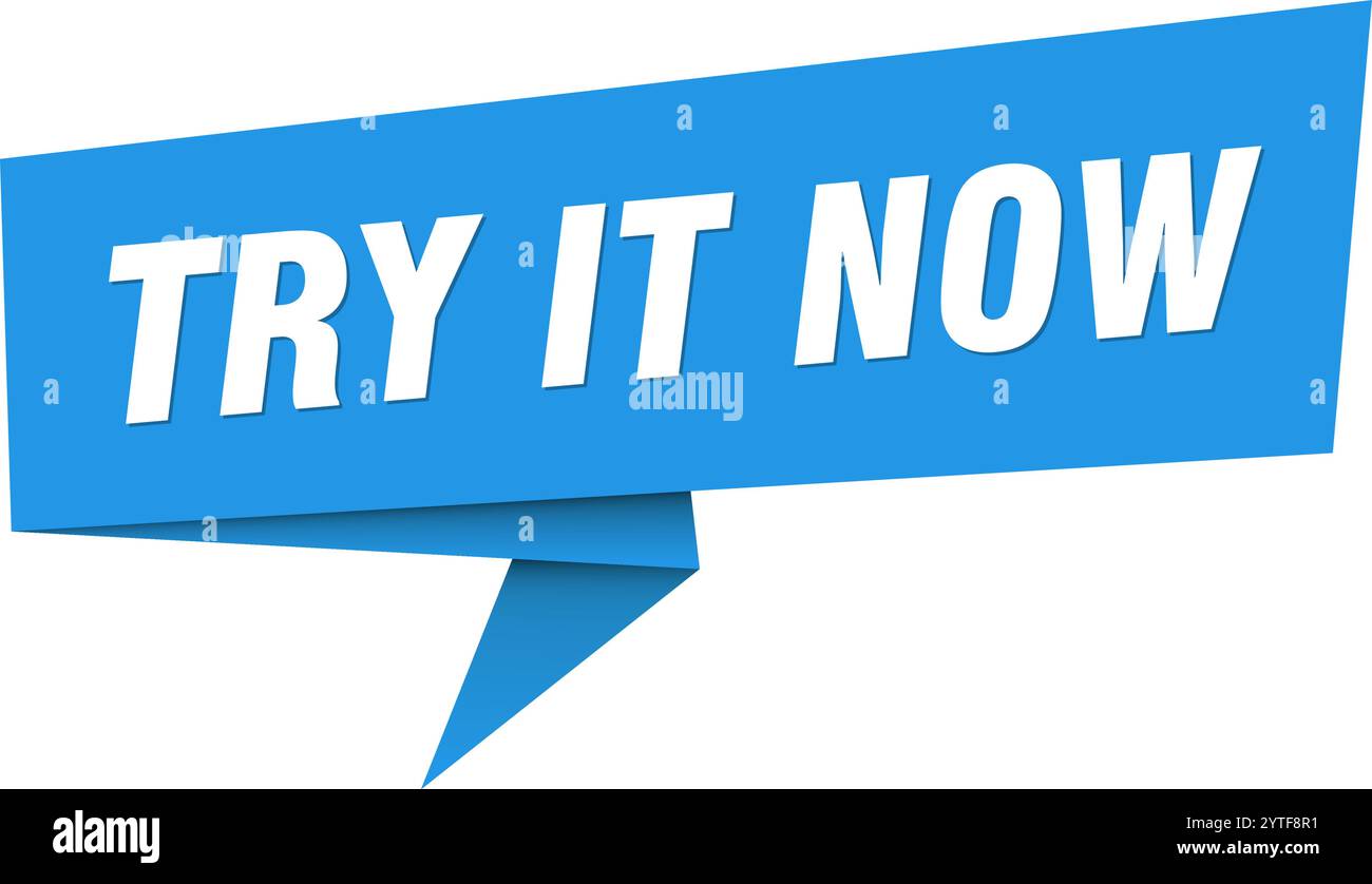 try it now banner. try it now speech bubble, label, sticker, ribbon ...