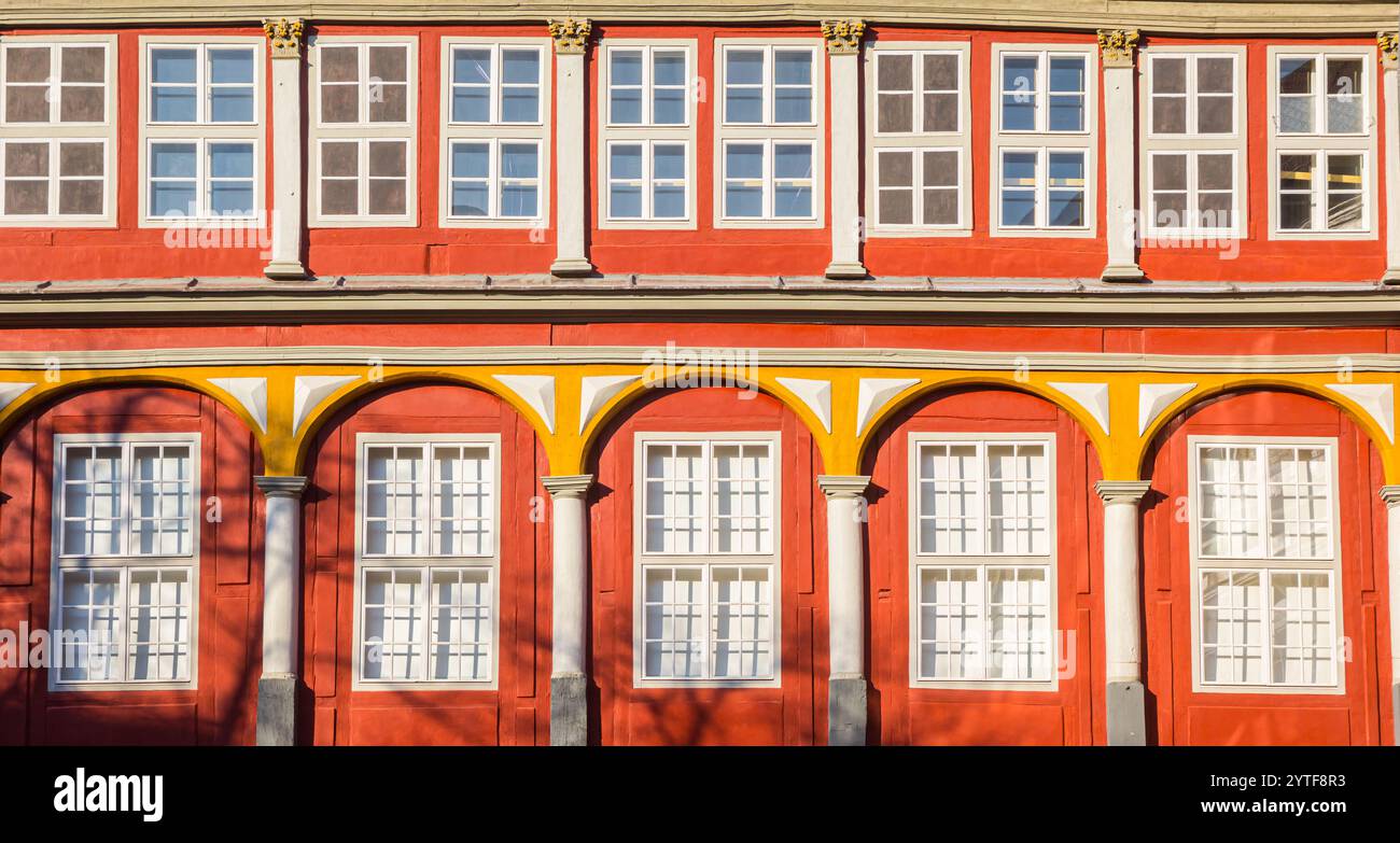 Red and yellow colors of the historic castle in Wolfenbuttel, Germany ...