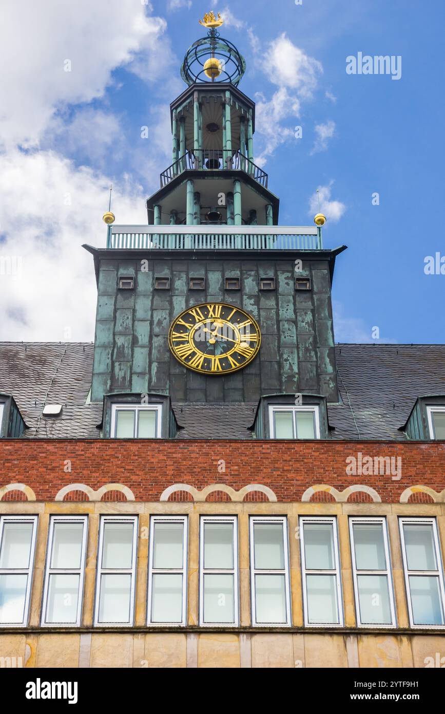 Clock tower of the historic town hall in Emden, Germany Stock Photo - Alamy