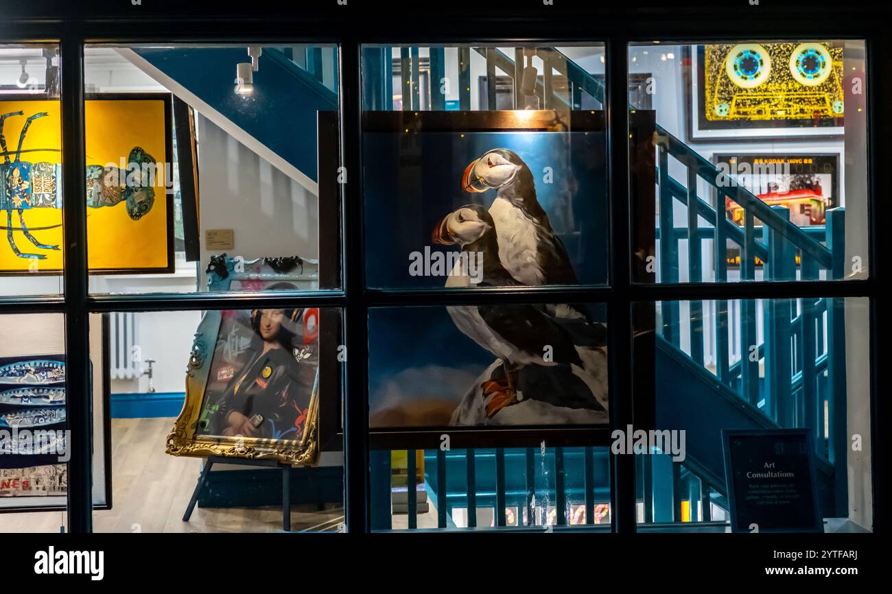 Holt, Norfolk, UK – December 06 2024. Puffin painting for sale on ...