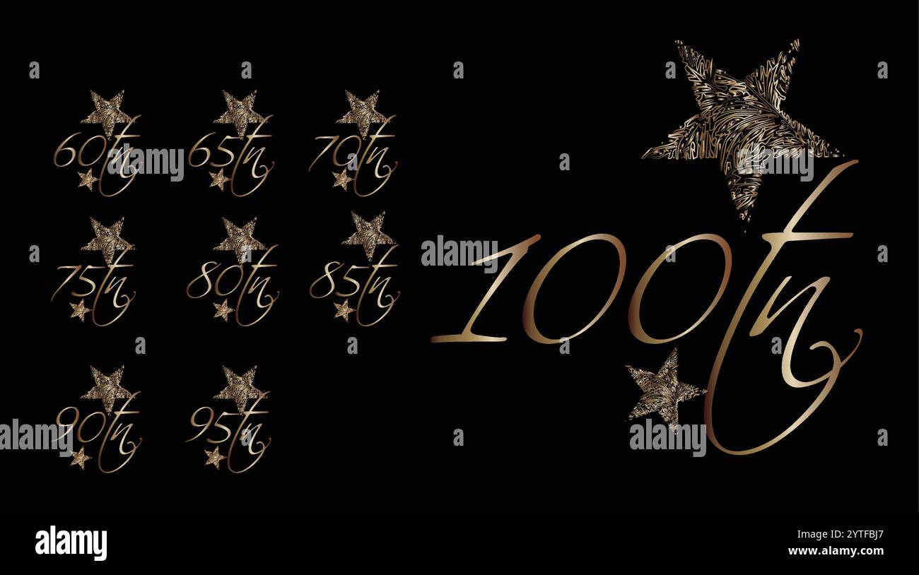 Elegant copper and brown anniversary logos celebrating fifteen to fifty ...