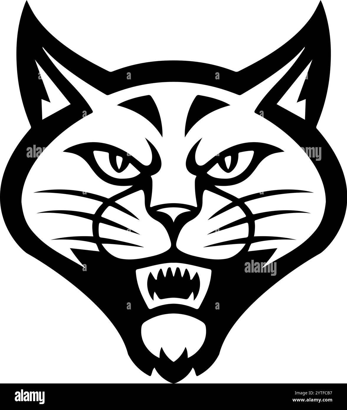 Cat head isolated on white background. Vector illustration Stock Vector ...