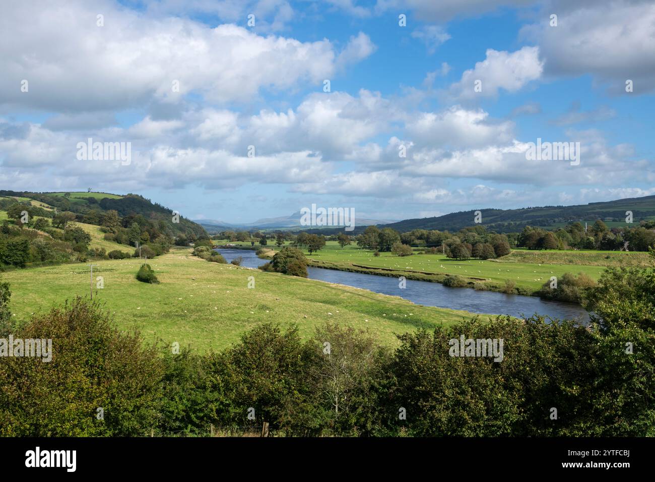 The river Lune from the viewpoint at Crook o' Lune near Lancaster in ...